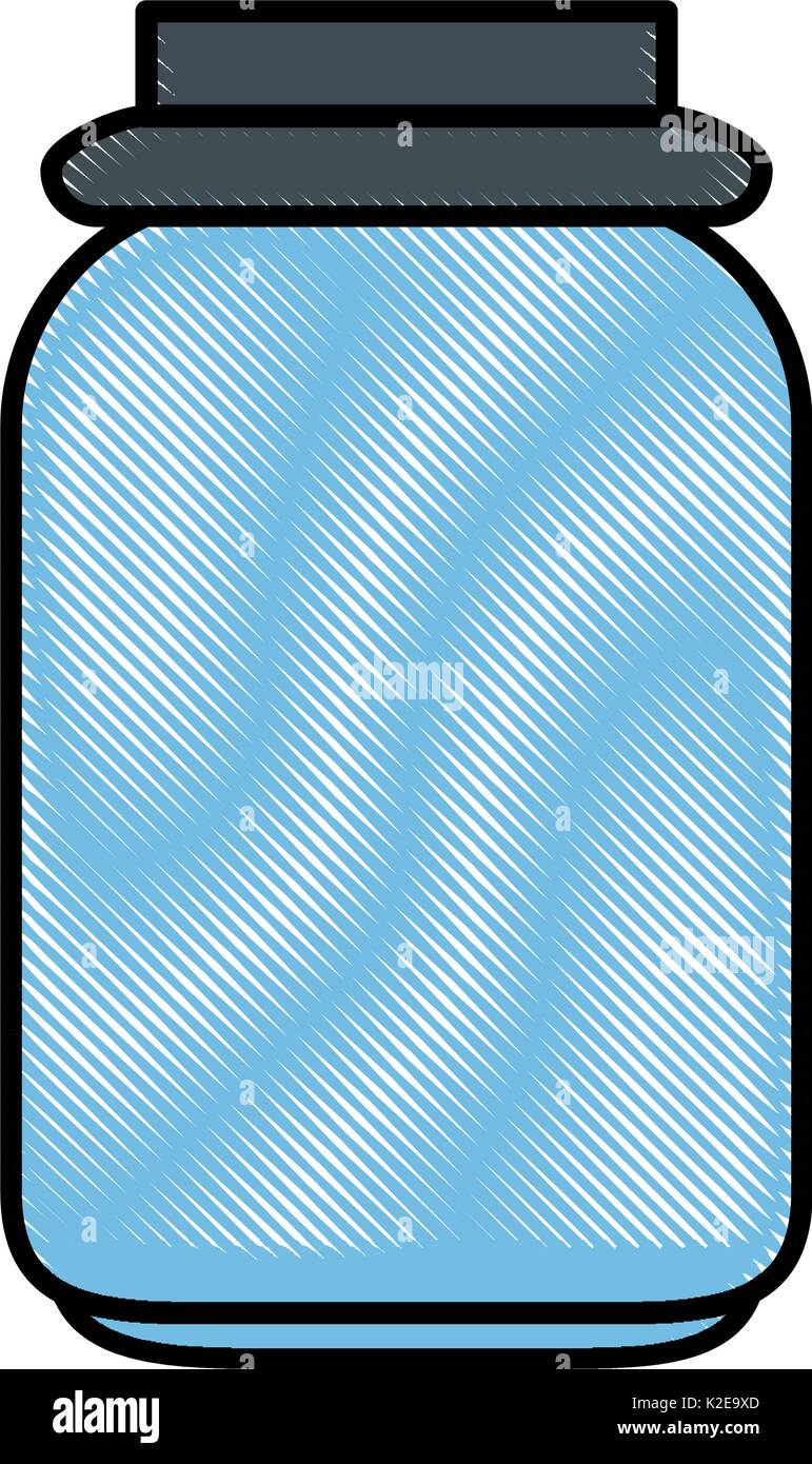 Colorful jar doodle over white background vector illustration Stock ...