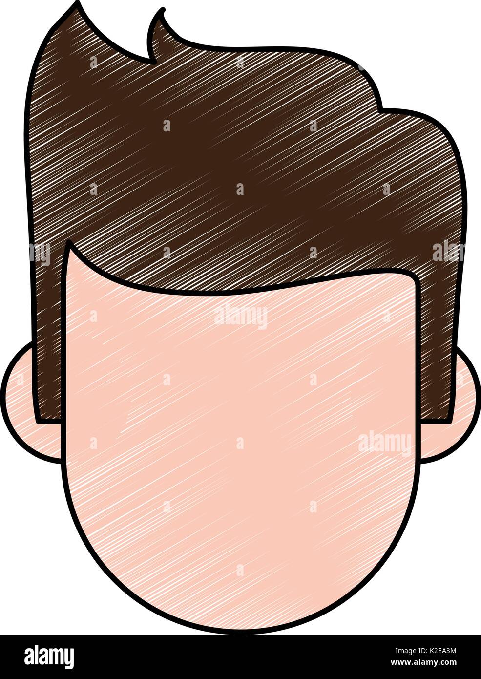 Colorful man head doodle over white background vector illustration ...