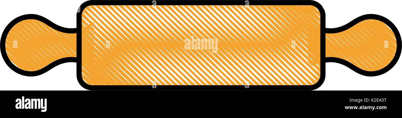 Colorful rolling pin doodle over white background vector illustration ...