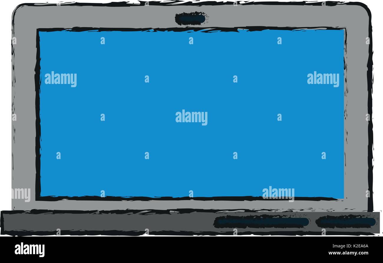 Colorful laptop doodle over white background vector illustration Stock ...