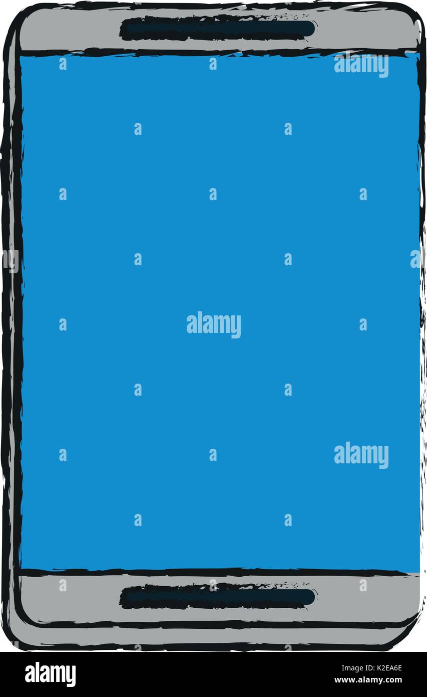 Colorful smartphone doodle over white background vector illustration ...