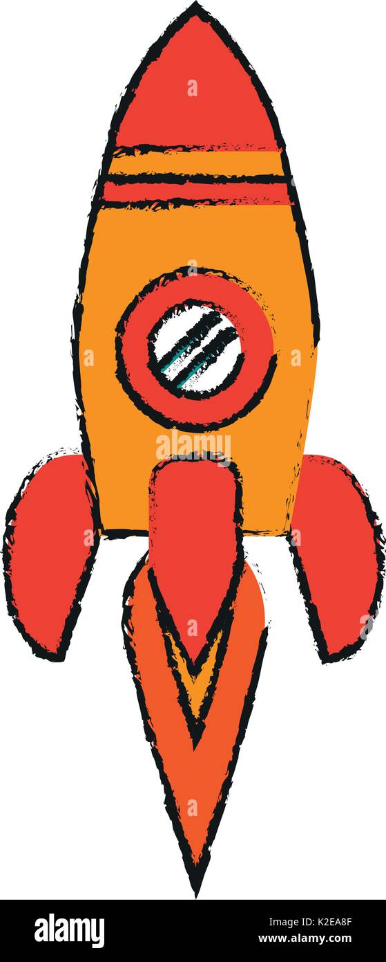Colorful rocket doodle over white background vector illustration Stock ...