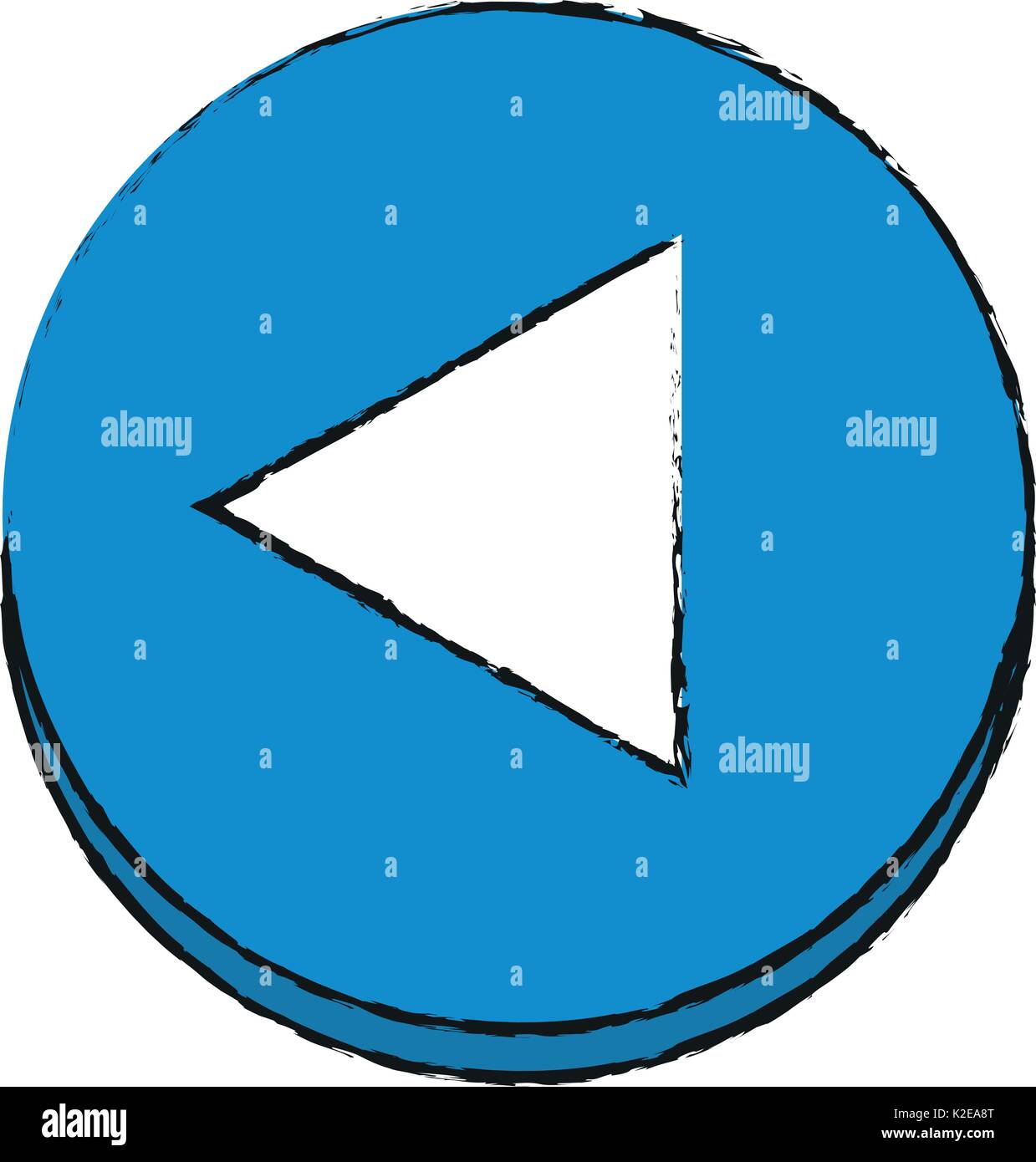 Colorful play button doodle over white background vector illustration ...