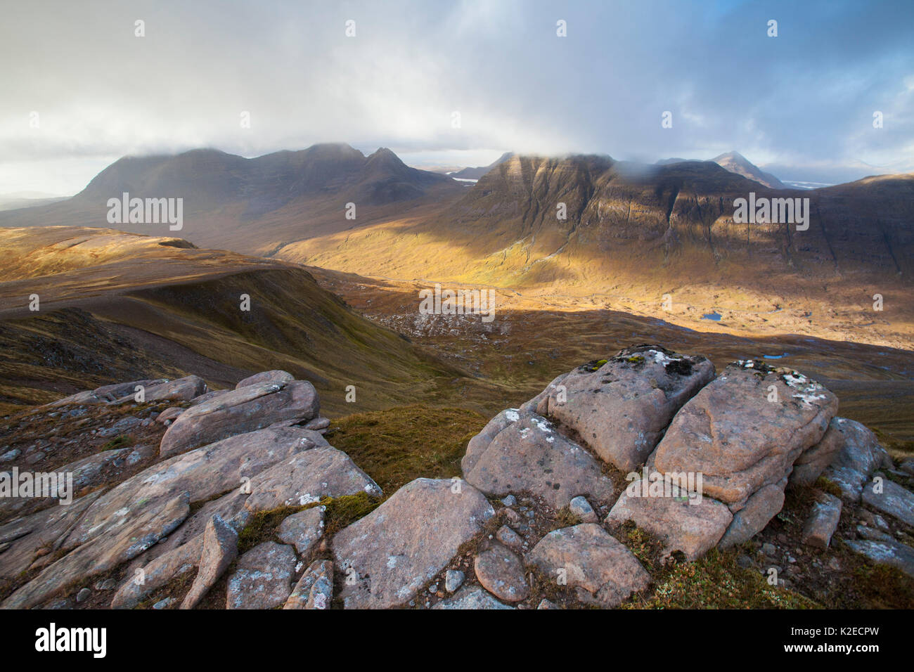 Beinn dearg and beinn alligin viewed from flanks of liathach hi-res ...
