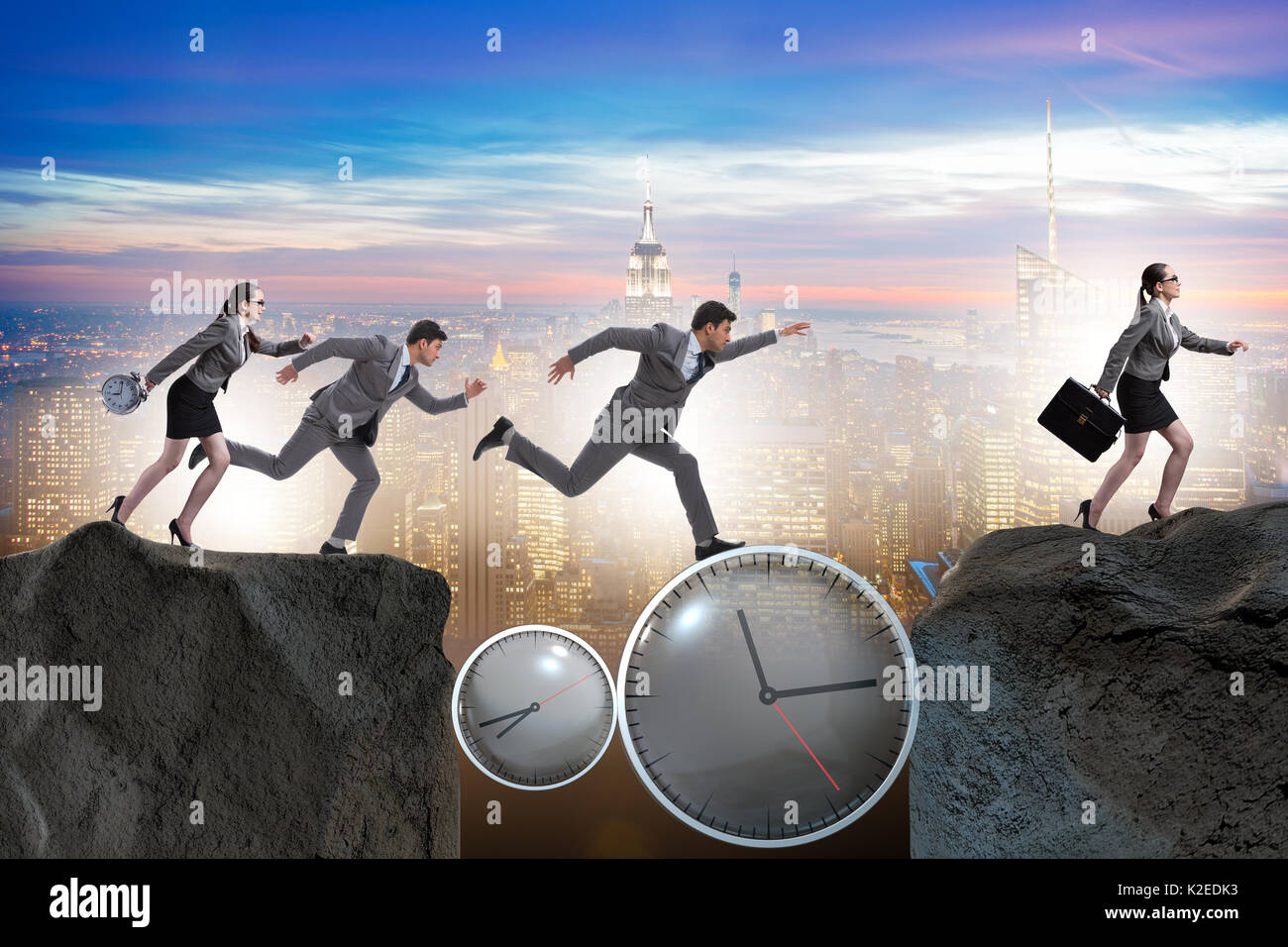 Time management concept with business people Stock Photo - Alamy