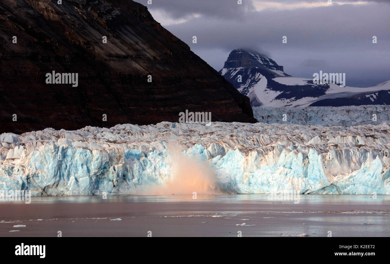 Glacier calving, Kongsfjorden,Svalbard, Norway, July 2016 Stock Photo ...