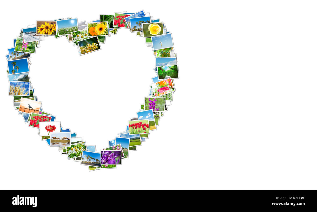 Heart shape made of nature photos Stock Photo - Alamy