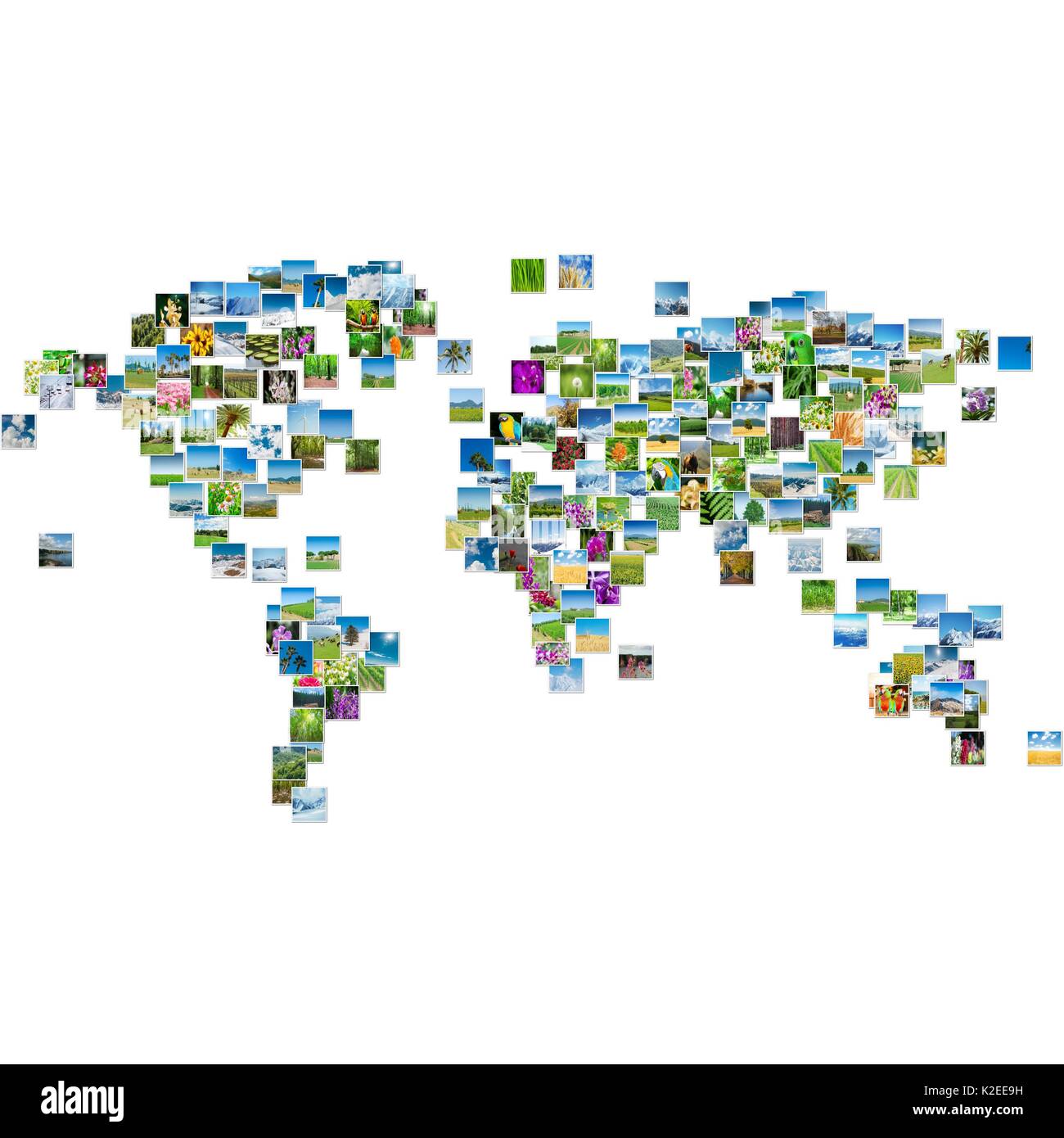 World map made of nature photos Stock Photo - Alamy