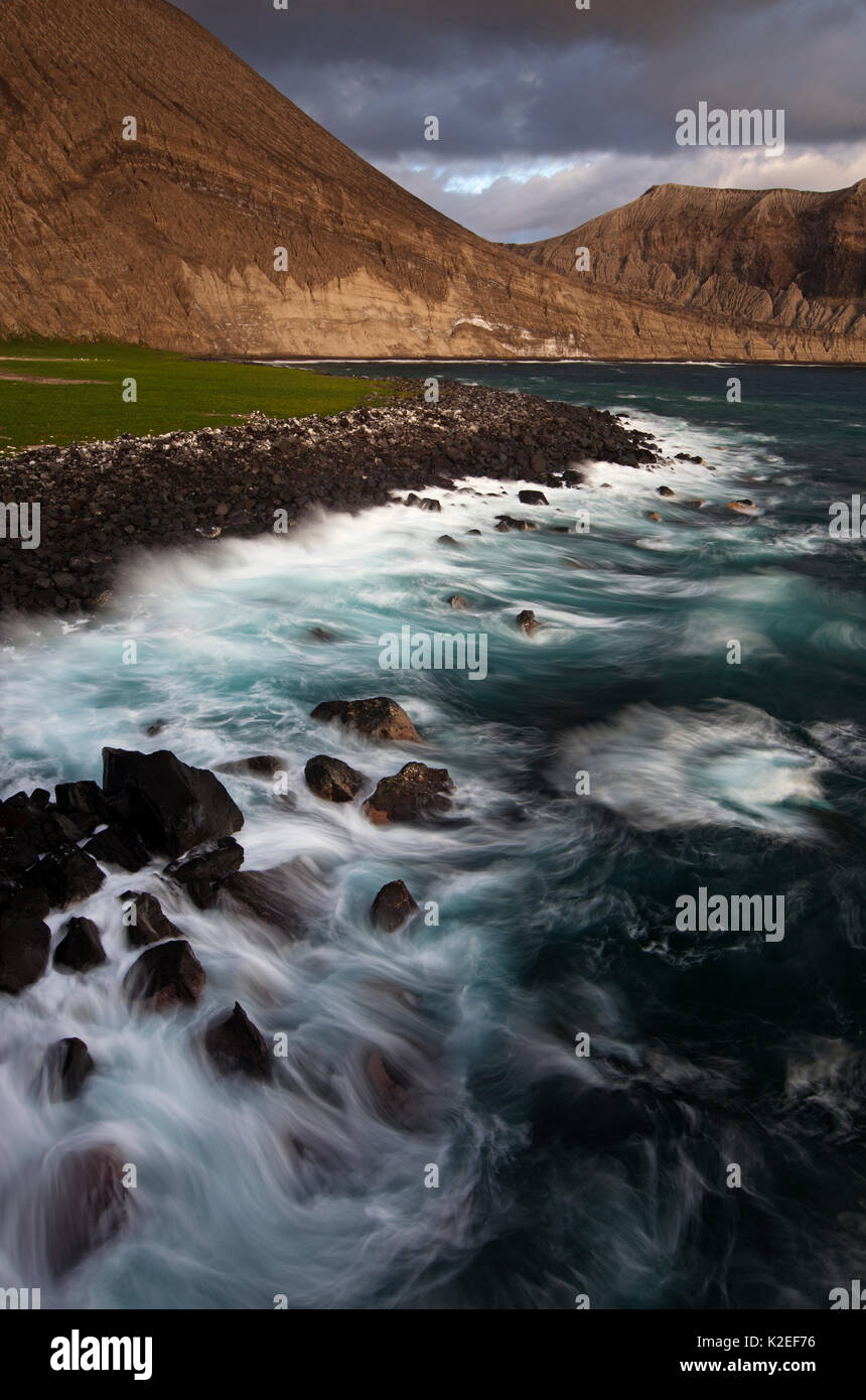 Barcena volcano and coastline, San Benedicto Island, Revillagigedo ...