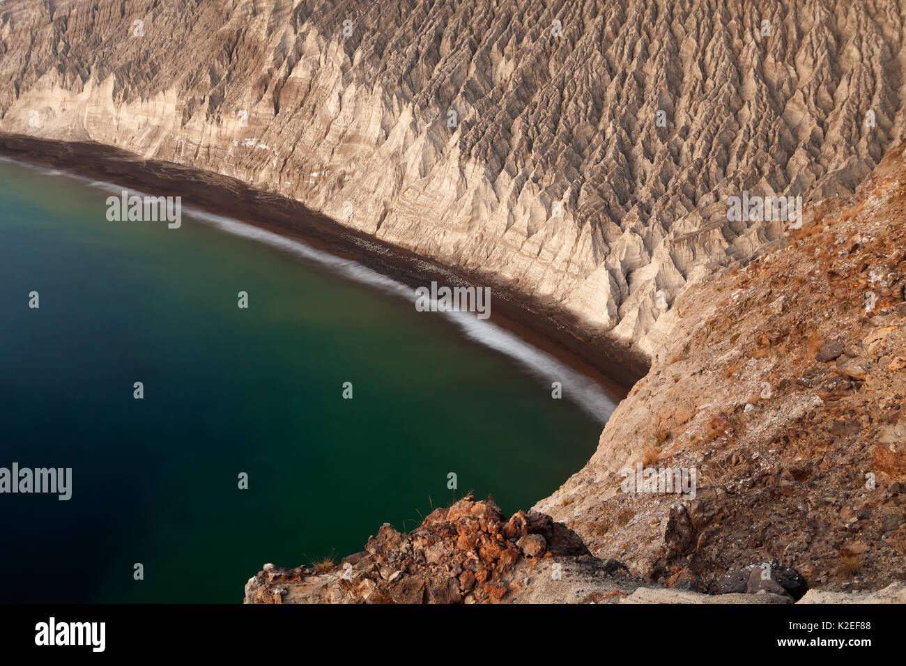 Slopes of the Barcena volcano and coastline, San Benedicto Island ...