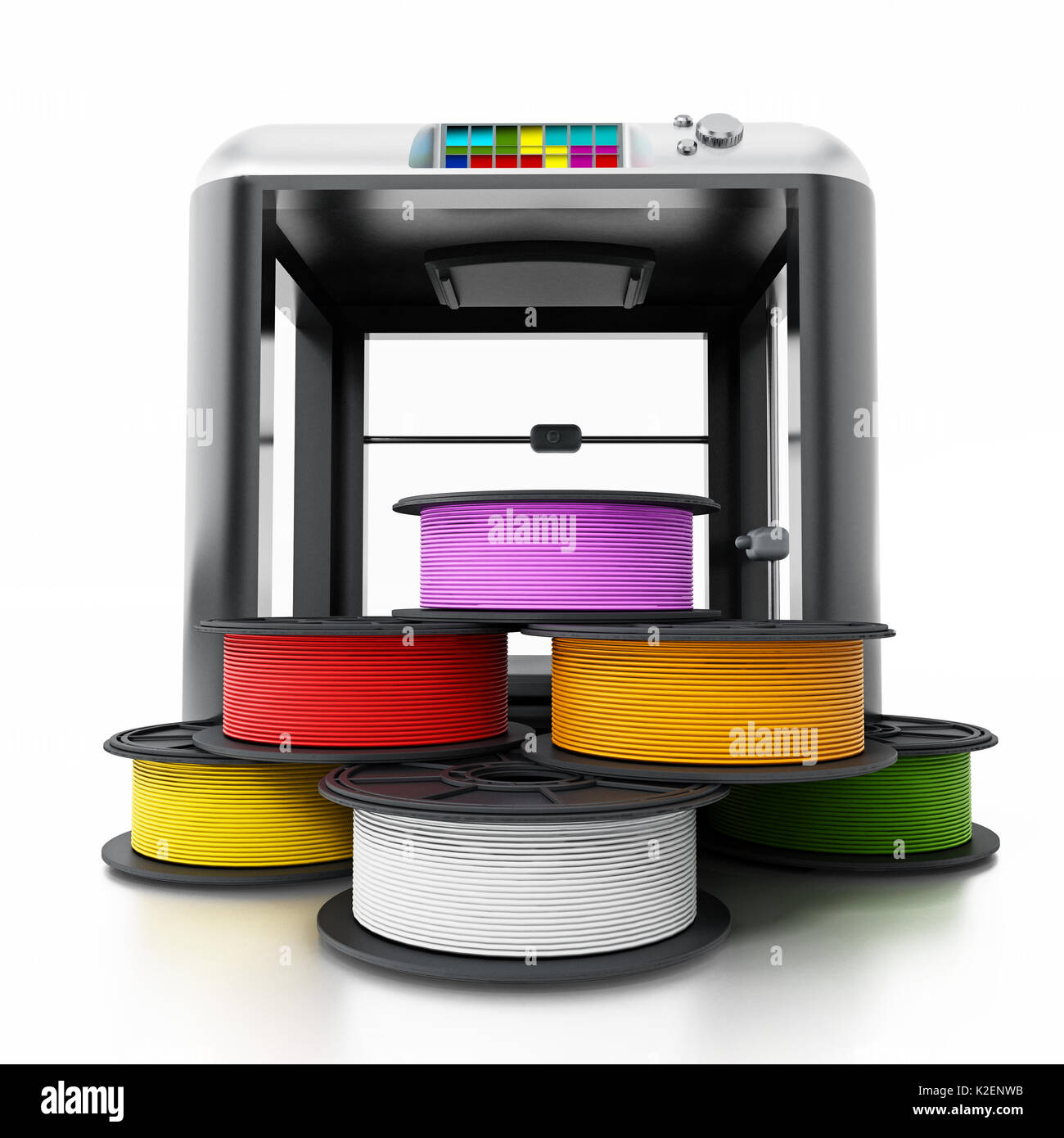 3D printer and spare filaments. 3D illustration Stock Photo - Alamy