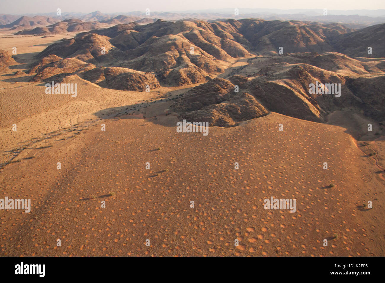 Aerial view of Fairy Circles, Gerebes Plain, Namibia, September 2011 ...