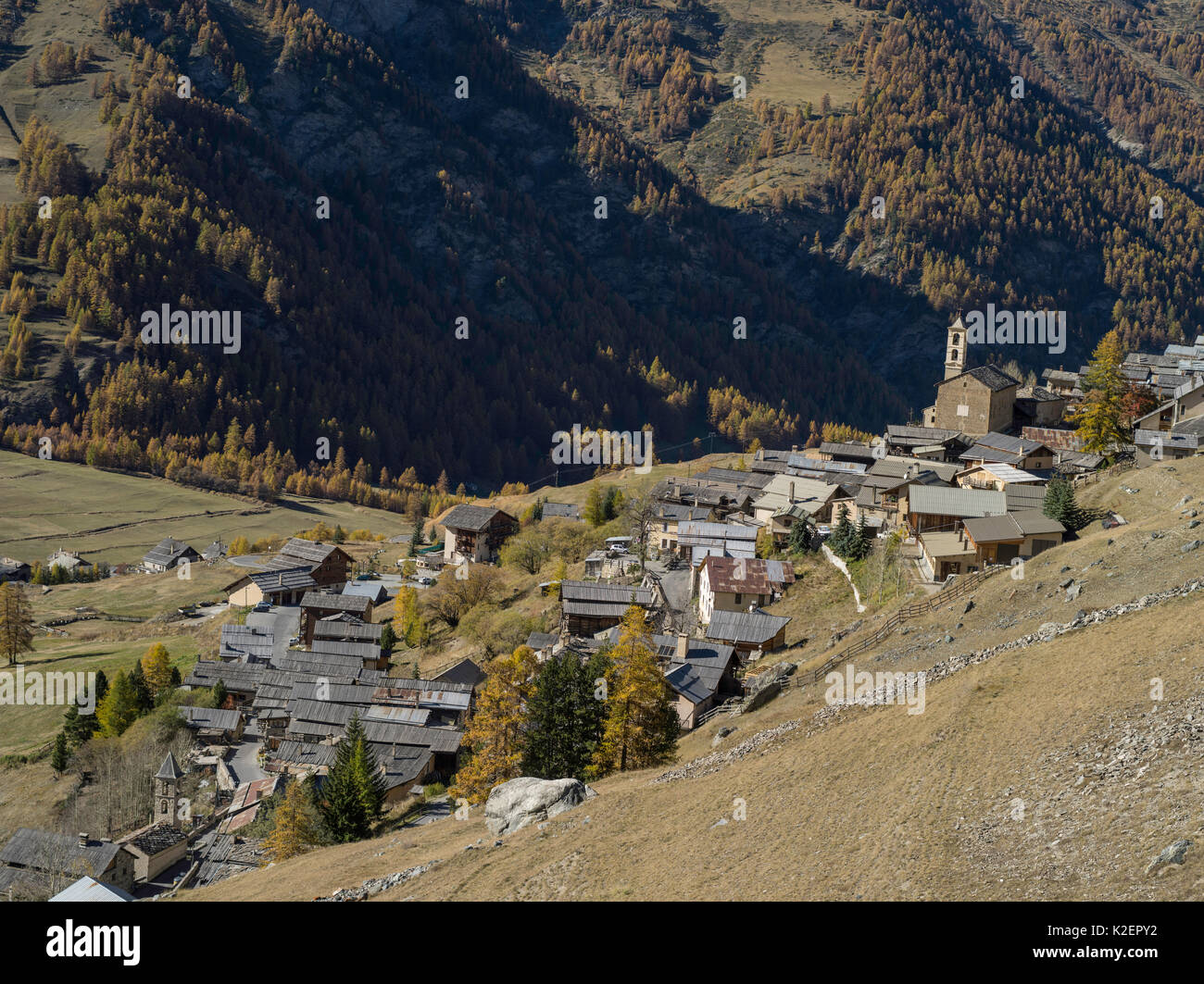 Saint-Veran village in Queyras Regional Park, Hautes-Alpes, France ...