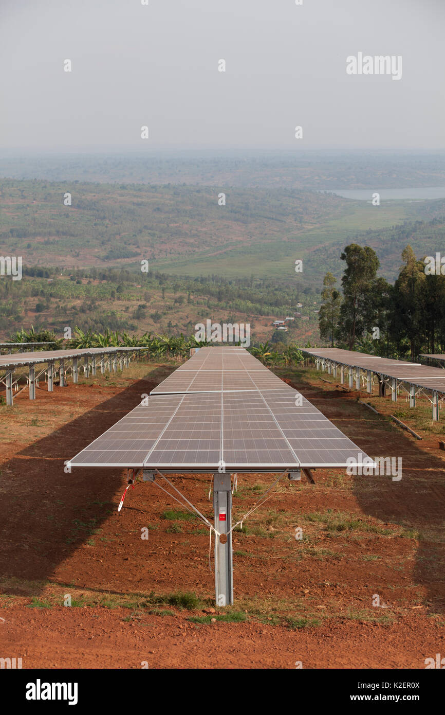 Solar panels in one of East Africa's largest Solar farms, Rwamagana ...