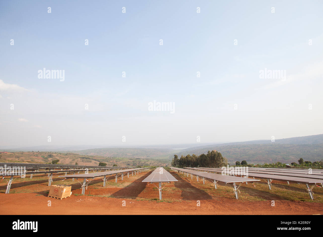 Solar panels in one of East Africa's largest Solar farms, Rwamagana ...