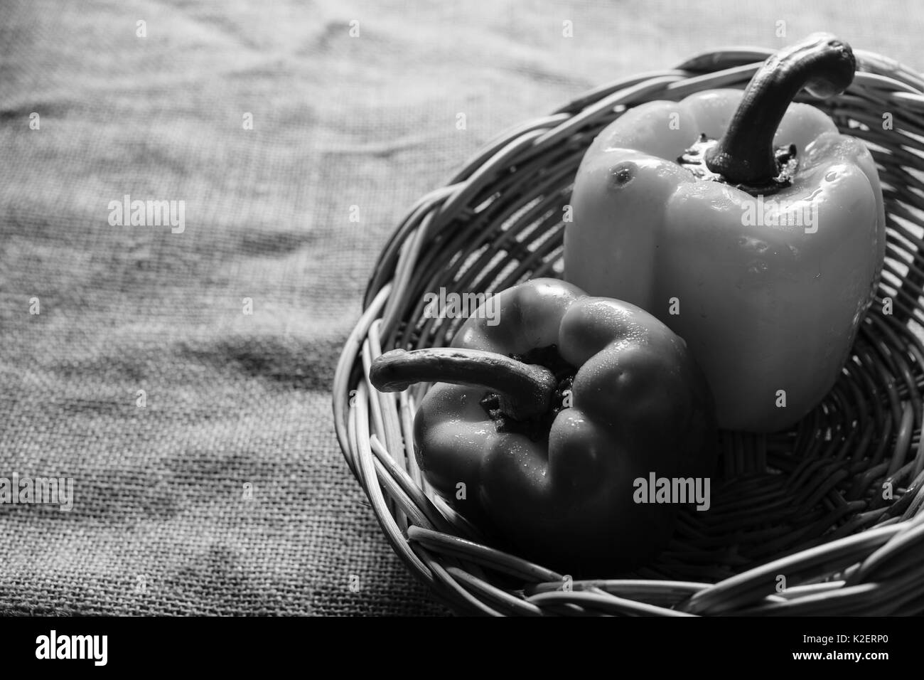 Sweet green bell pepper Black and White Stock Photos & Images - Alamy