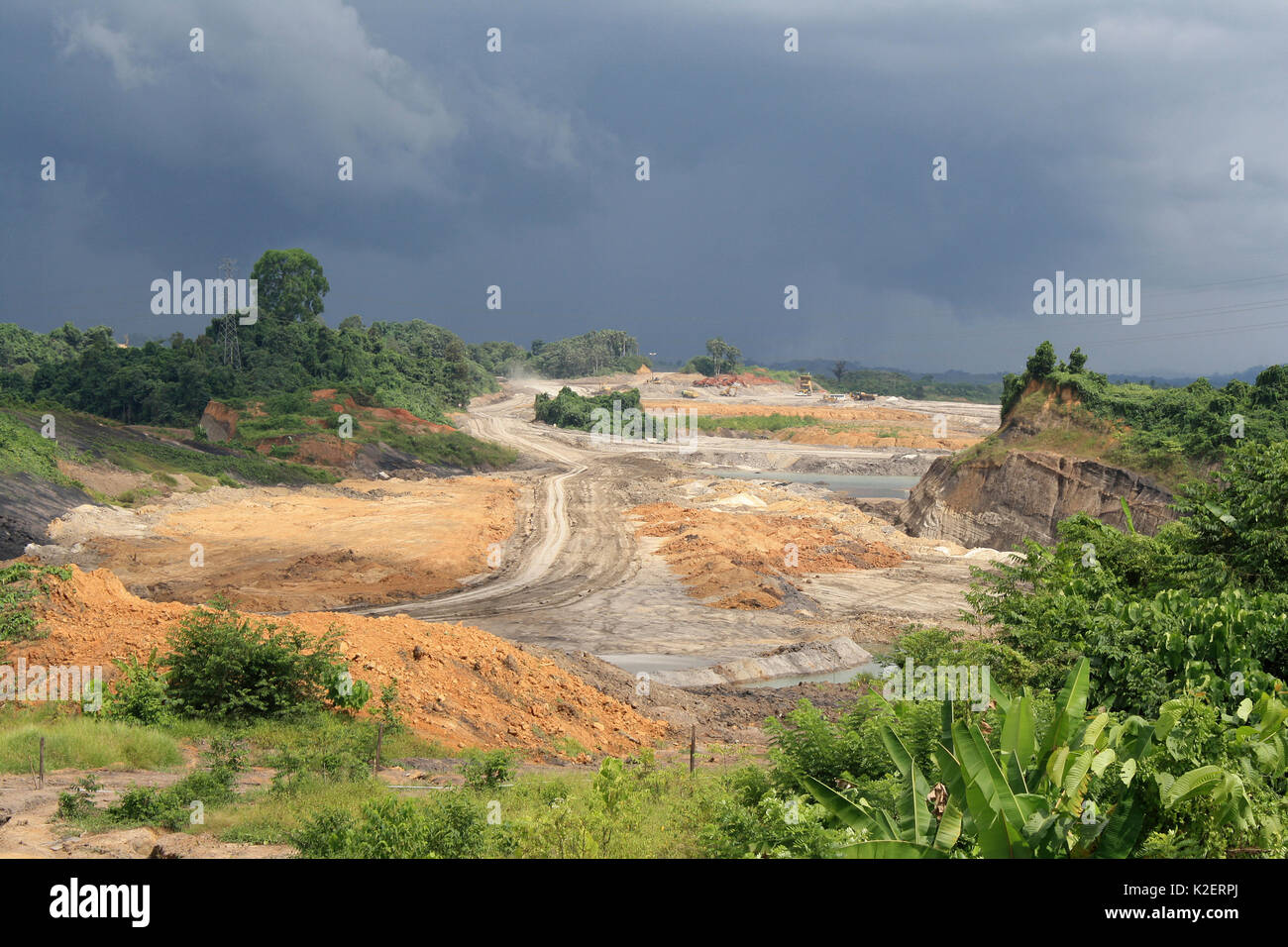 Open cast coal mine, Balipanap, East Kalimantan, Borneo. June 2010 ...