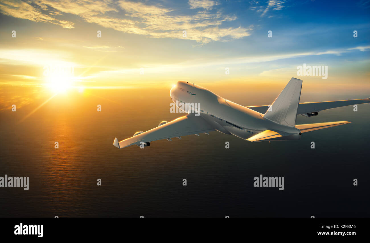Airplane flight over sea hi-res stock photography and images - Alamy