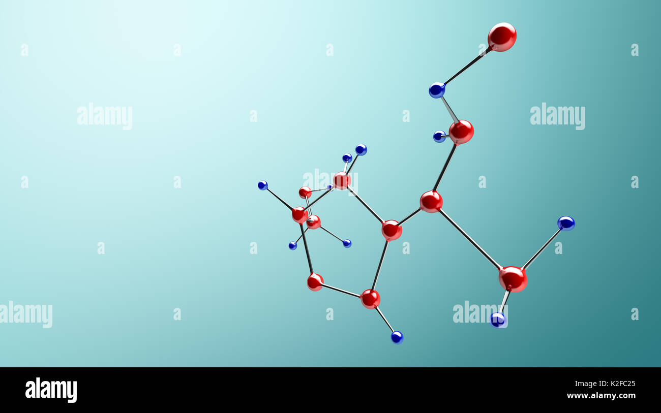 Red and blue molecular structure and bonding Stock Photo - Alamy
