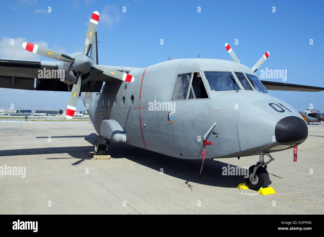 CASA 212 Military small transport plane at the second airshow at Malaga ...