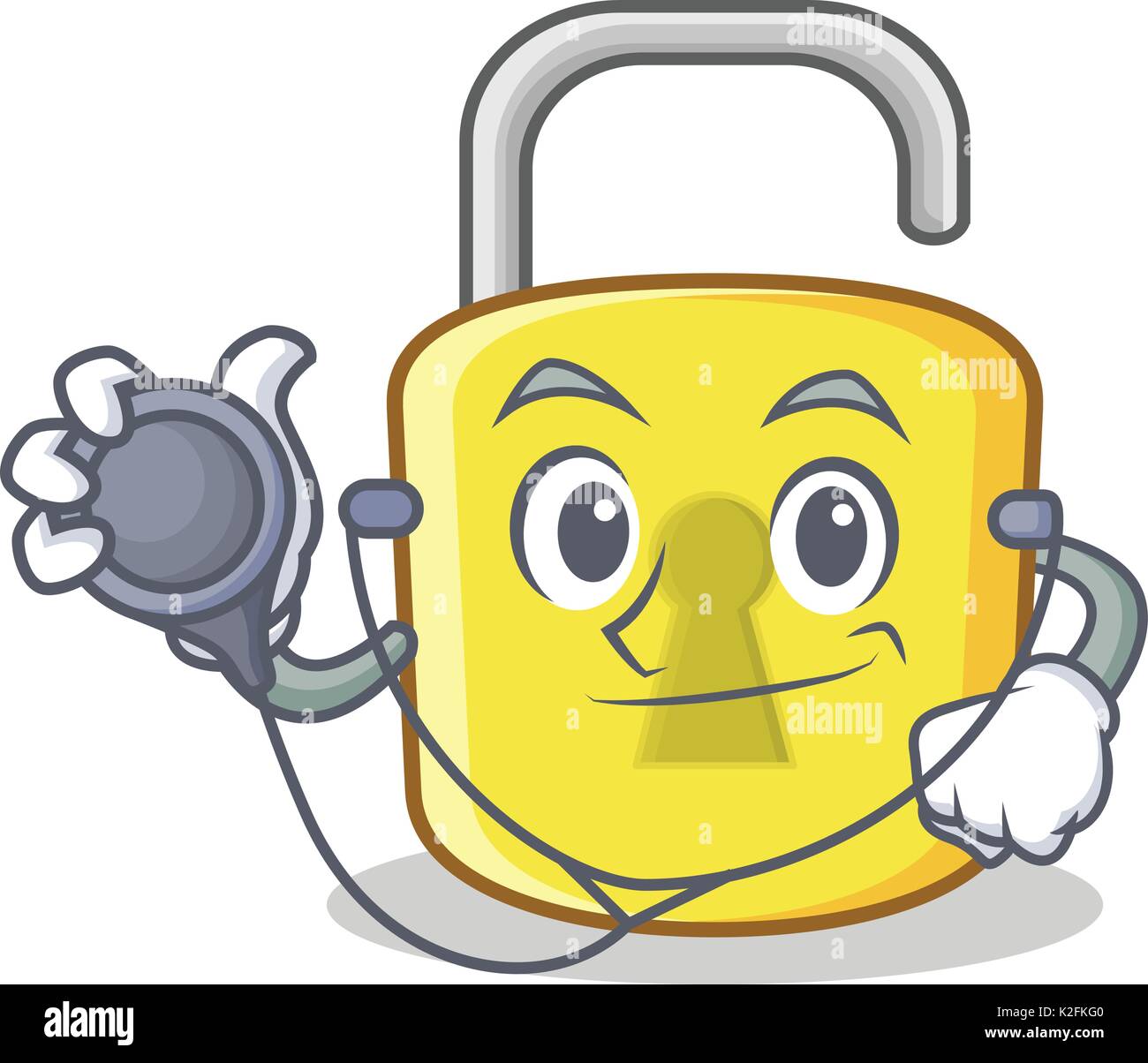 Doctor yellow lock character mascot Stock Vector Image & Art - Alamy
