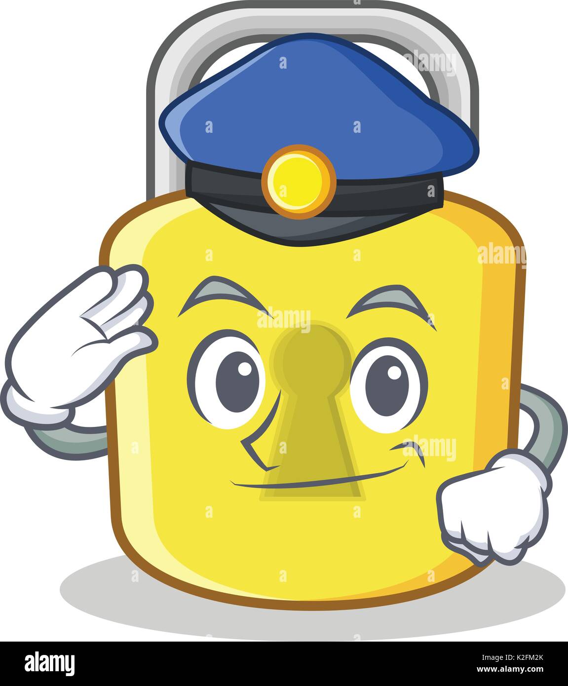 Police yellow lock character mascot Stock Vector Image & Art - Alamy