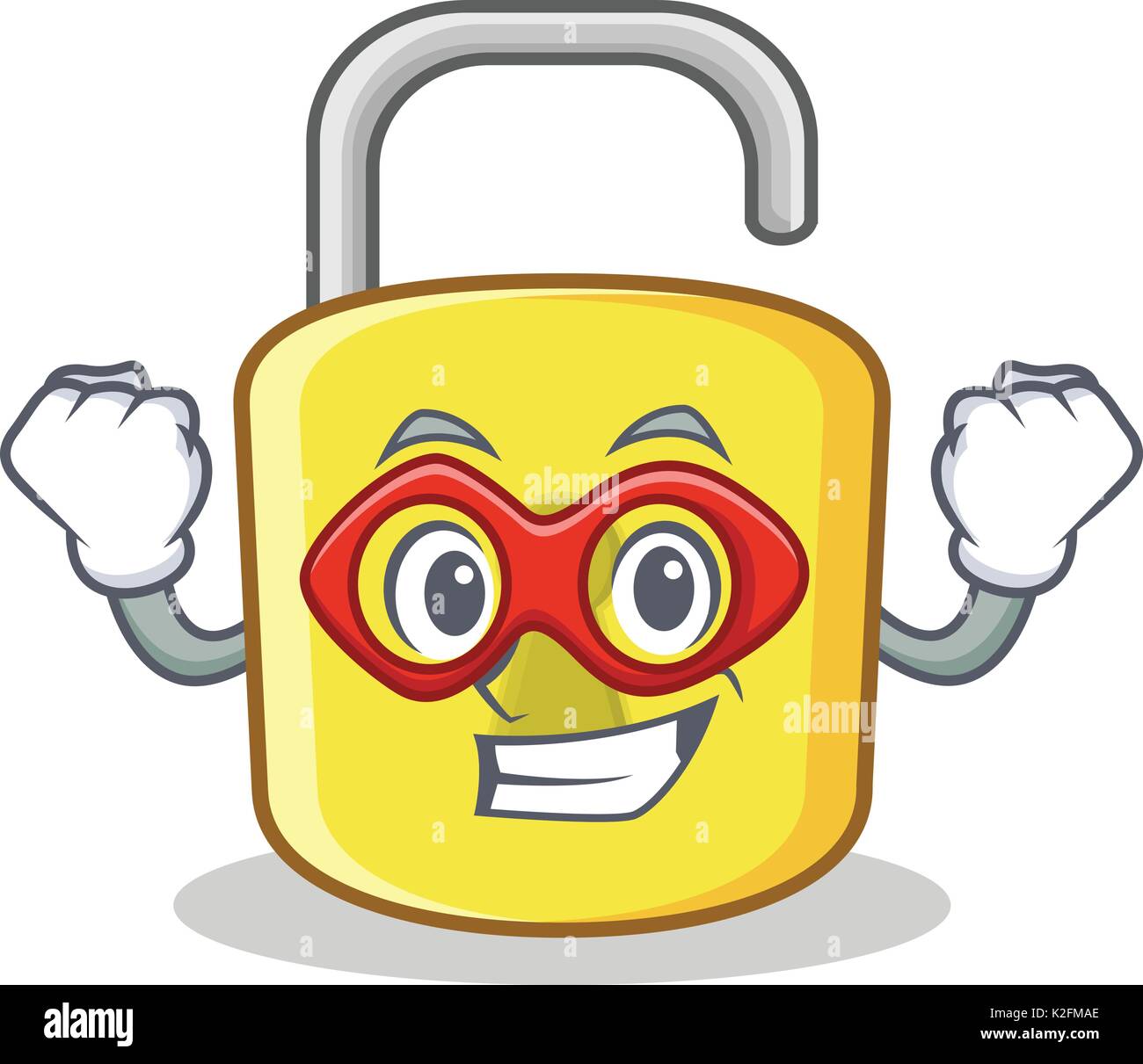 Super hero yellow lock character mascot Stock Vector Image & Art - Alamy