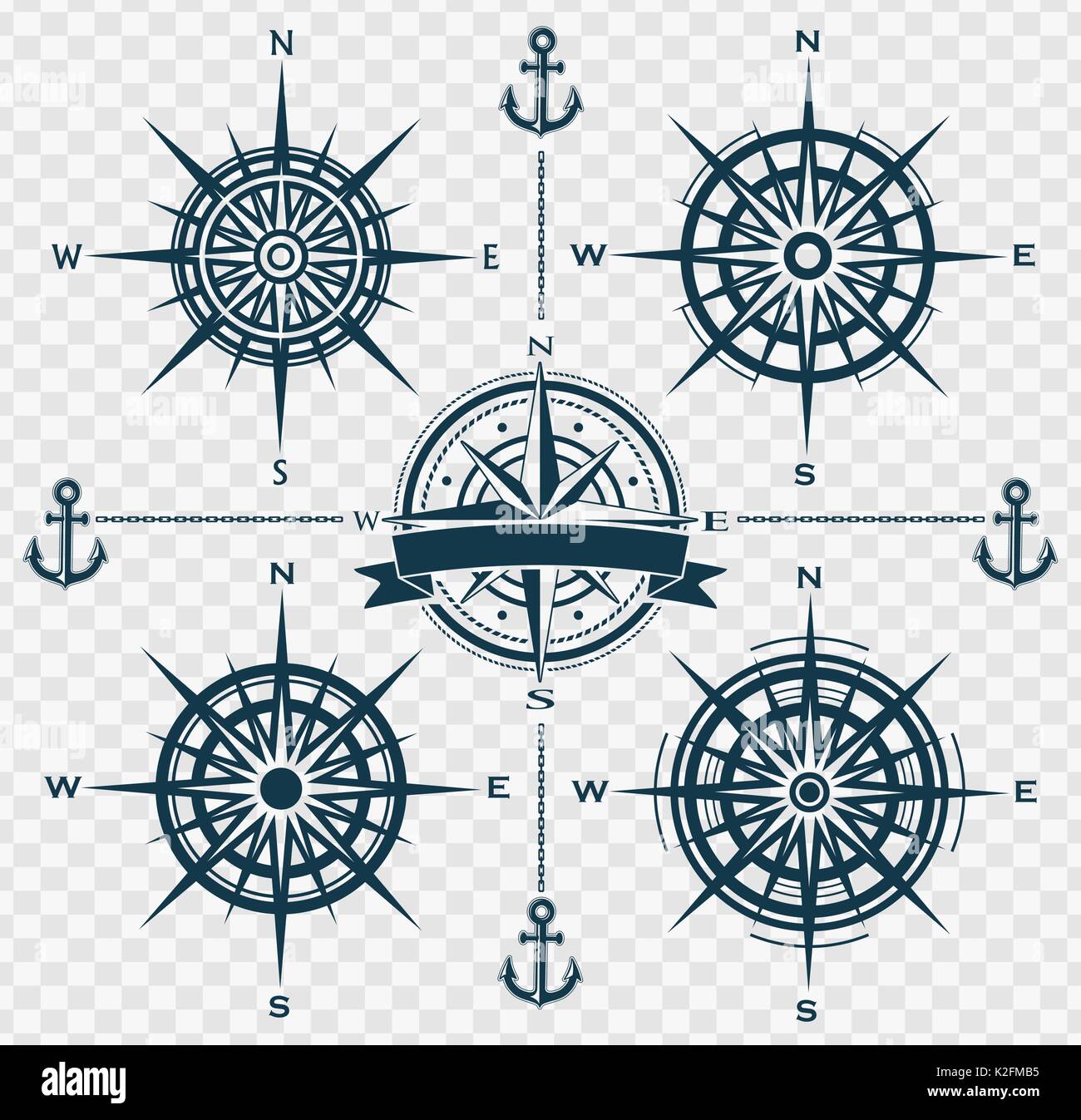 Navigation compass Stock Vector Images - Alamy