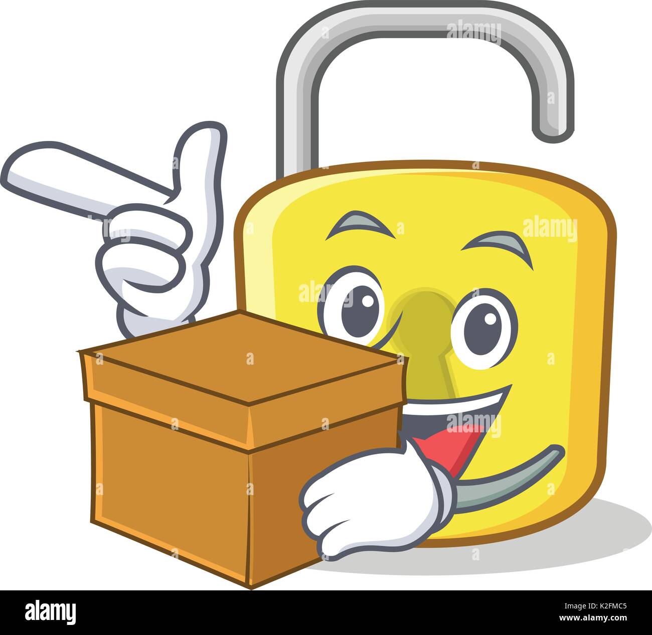 Cartoon character lock gift box Stock Vector Images - Alamy