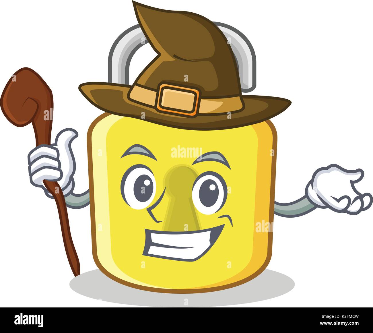 Witch yellow lock character mascot Stock Vector Image & Art - Alamy