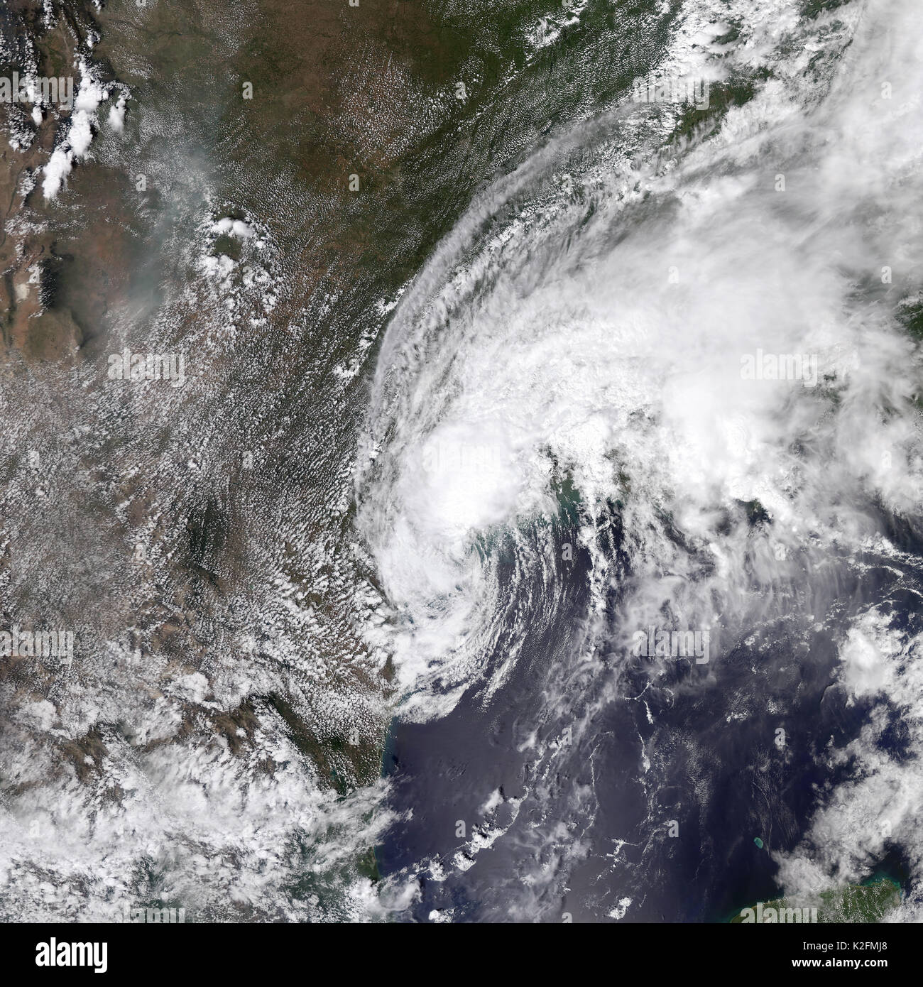 Giant hurricane Harvey seen from the space. Elements of this image are ...