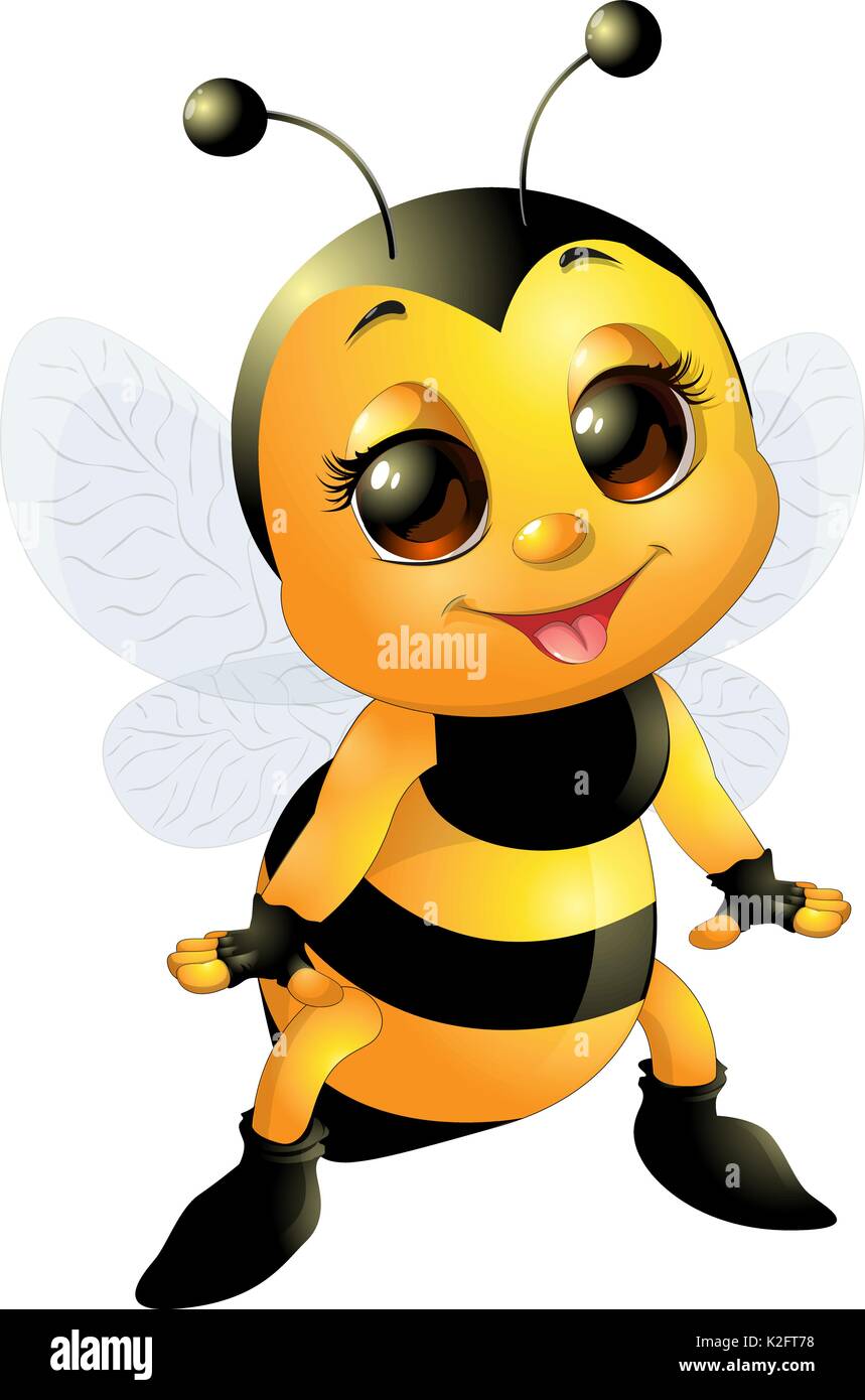 Beautiful cute bee Stock Vector Image & Art - Alamy