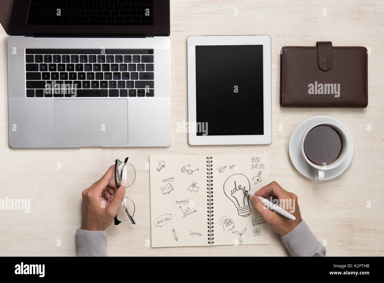 Hands holding mockup tablet working hi-res stock photography and images - Alamy