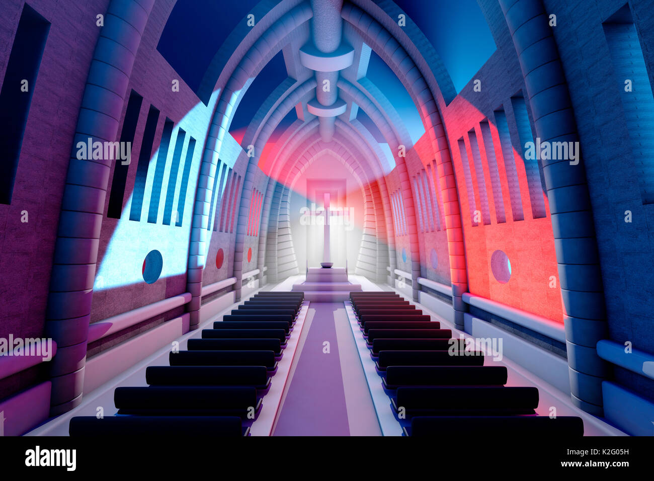 3D Illustration of a Interior of a christian Cathedral Stock Photo - Alamy