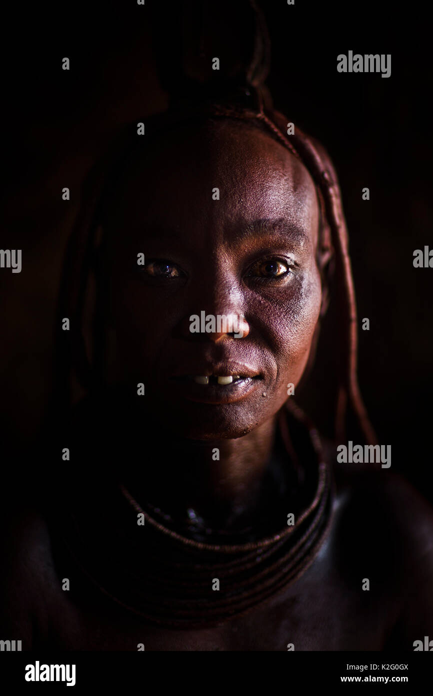 Himba girl from a village in Northern Namibia, near Epupa falls Stock ...