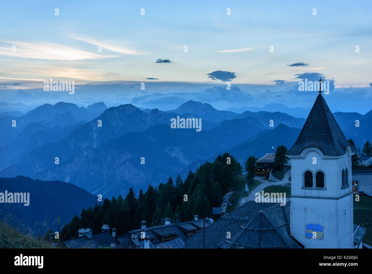 Sunset. Stunning panorama from Mount Lussari Stock Photo - Alamy