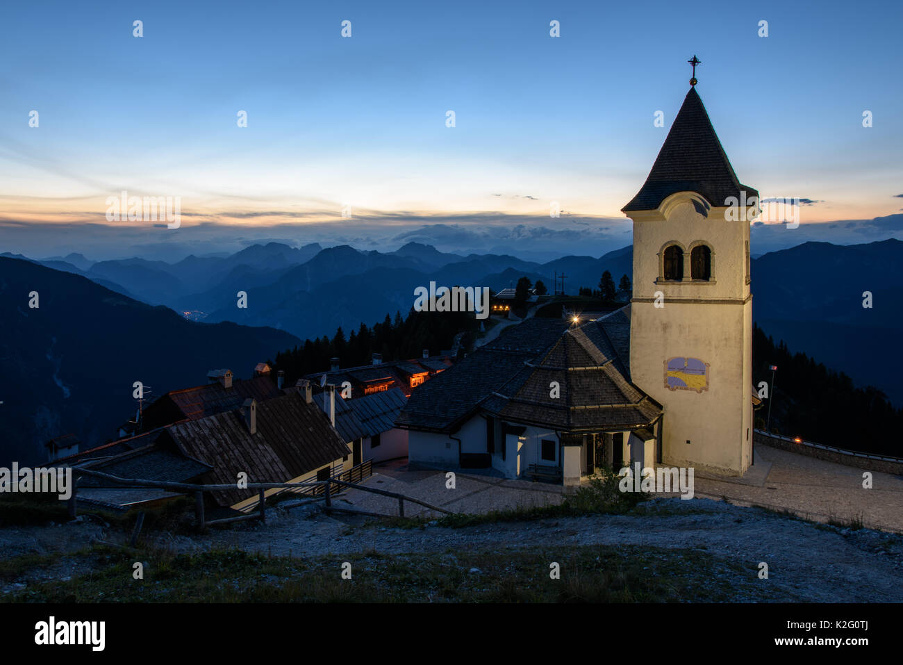 Sunset. Stunning panorama from Mount Lussari Stock Photo - Alamy