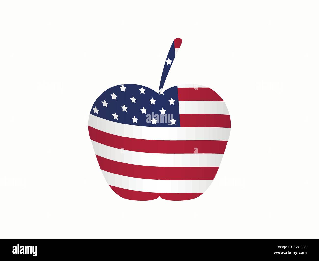 Apple with the American flag. Vector illustration Stock Vector Image ...