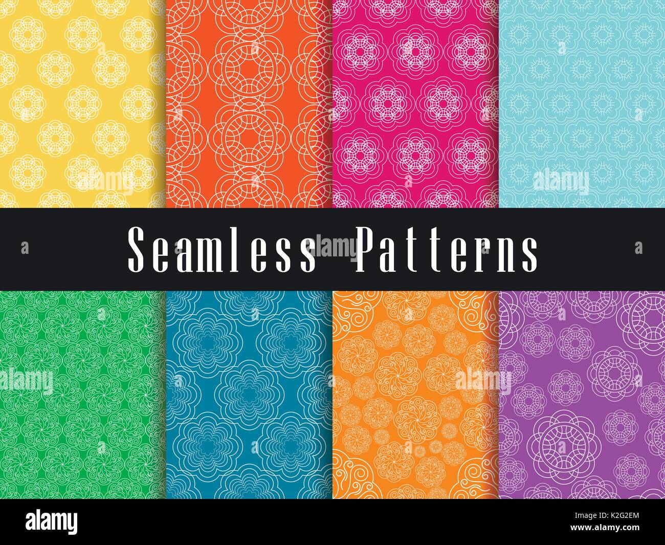 Vintage seamless pattern set. Baroque ornament. Vector illustration ...