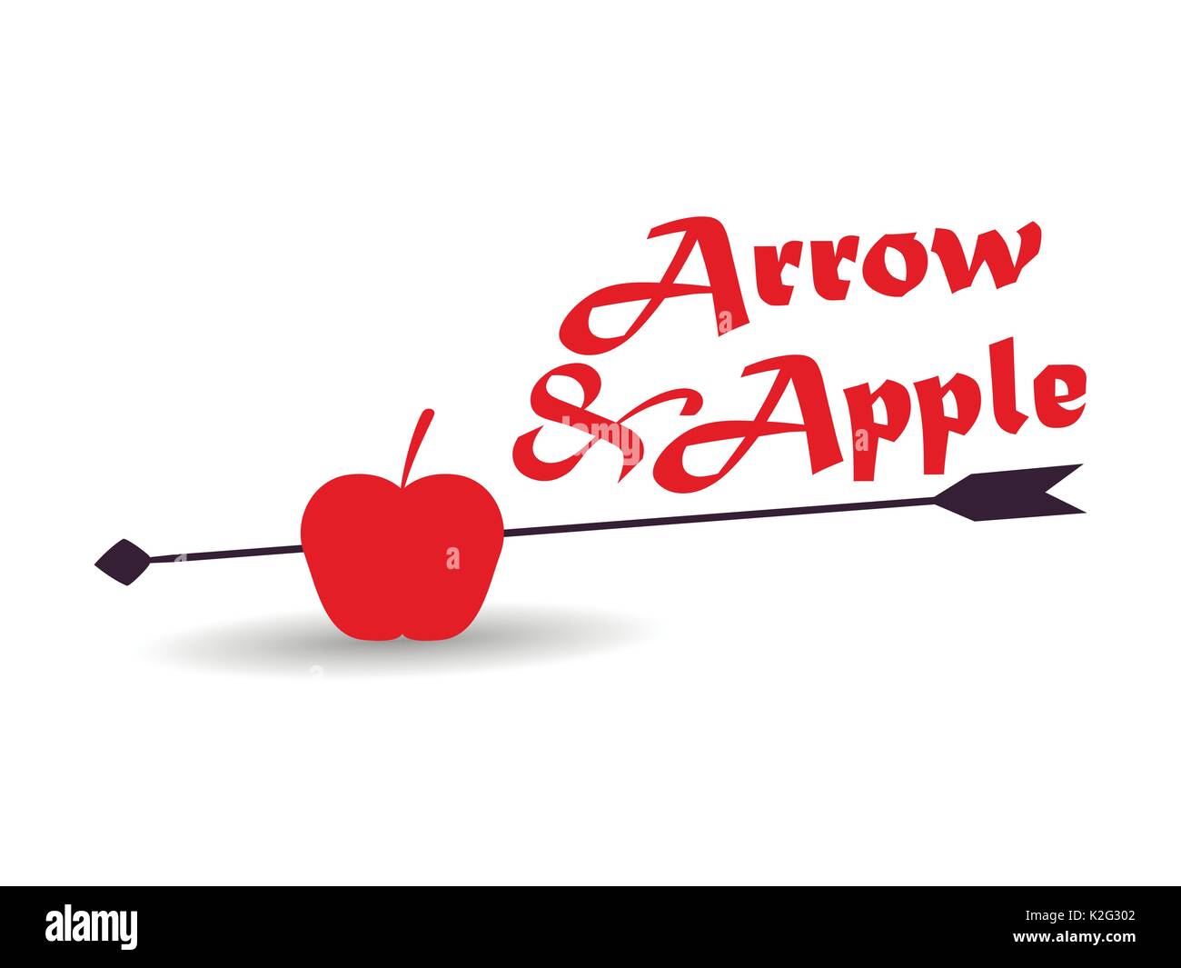 Apple and arrow on a white background. Vector illustration Stock Vector ...