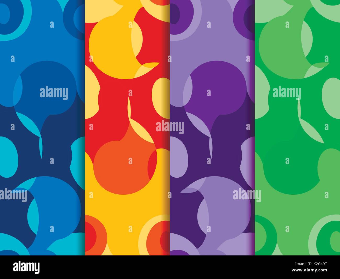 Abstract seamless pattern for surfaces. Four backgrounds are blue ...