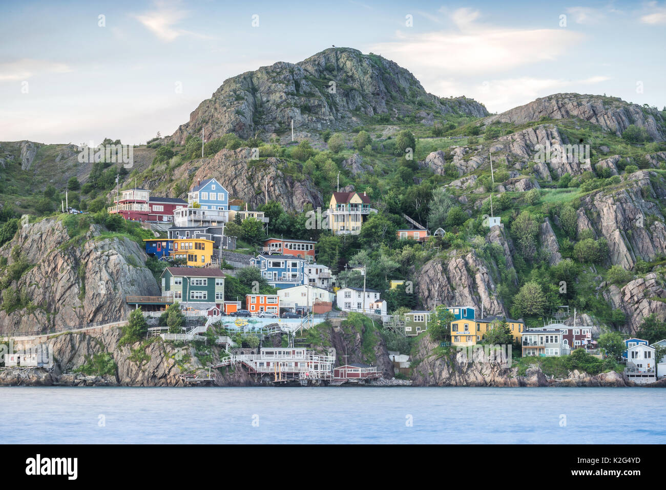 Wooden residential house built on steep hills of St. John's ...