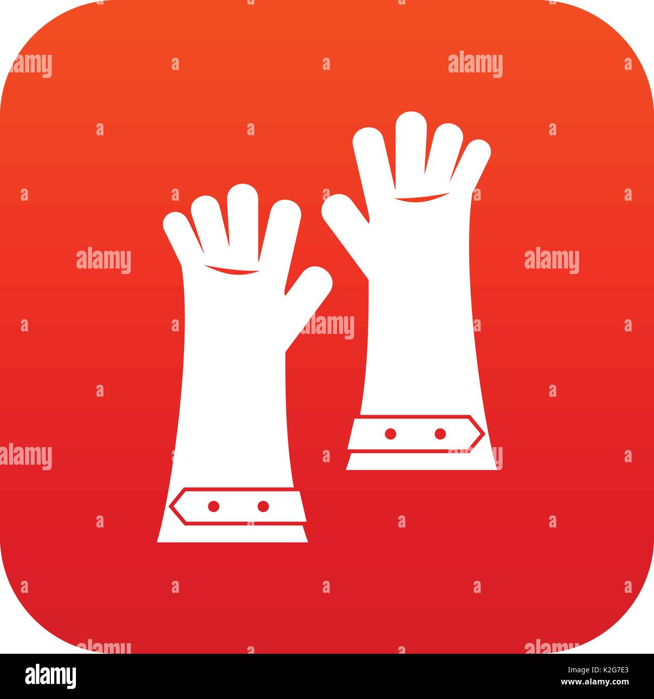 Heat resistant gloves for welding icon digital red Stock Vector Image ...