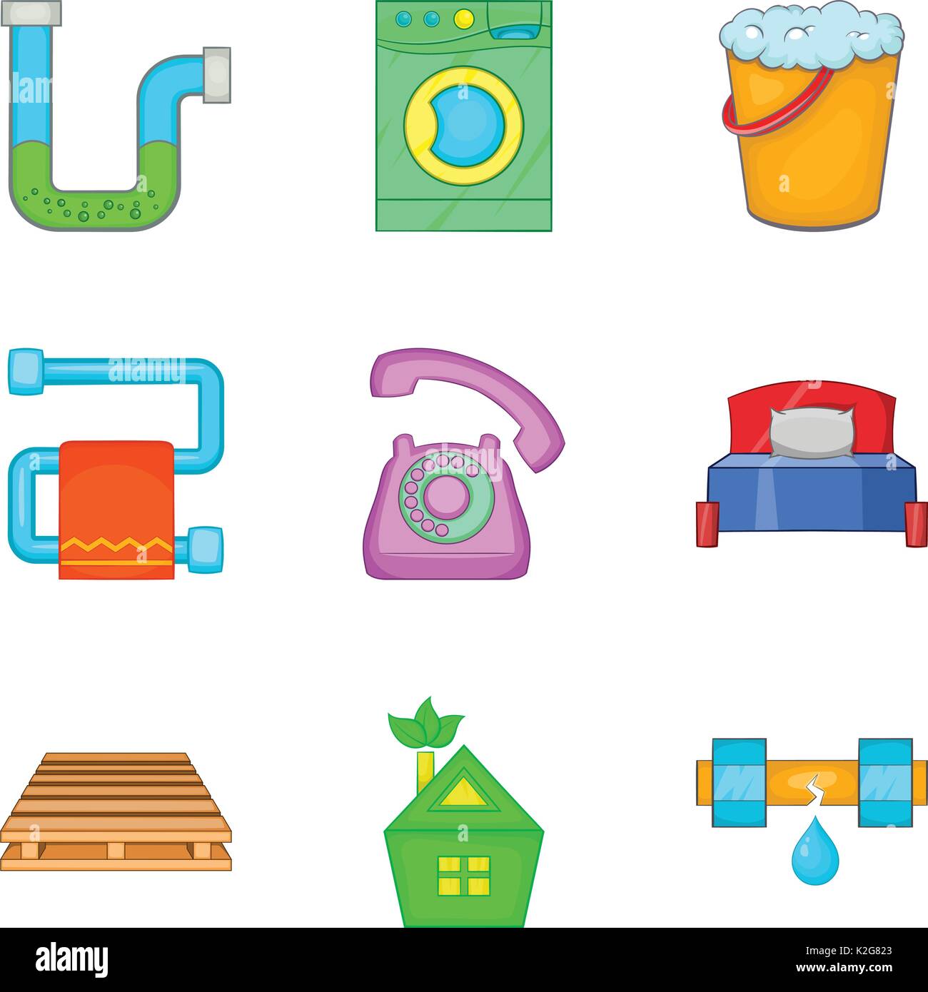 Reconditioning icons set, cartoon style Stock Vector Image & Art - Alamy