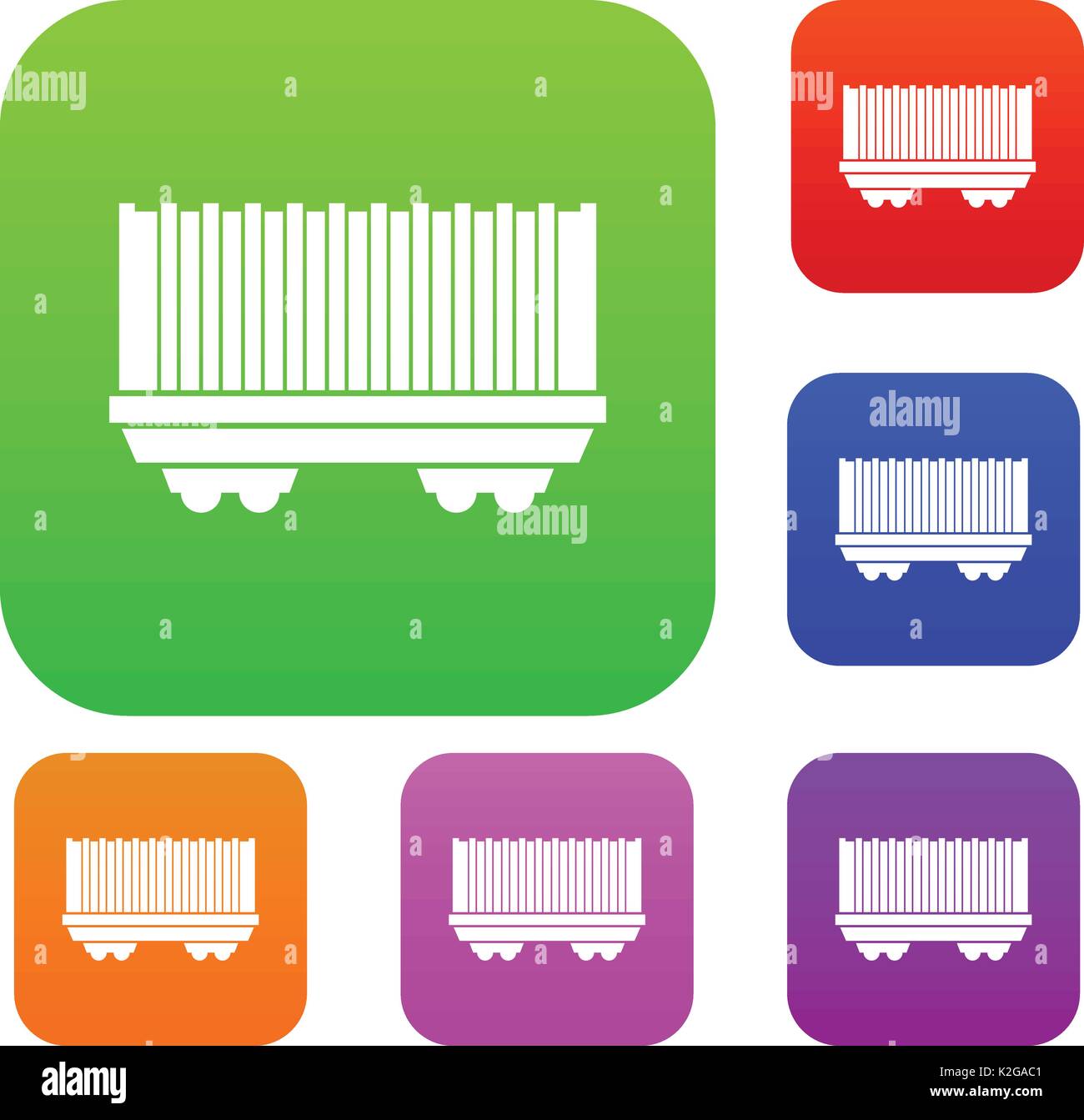 Cargo wagon set collection Stock Vector Image & Art - Alamy