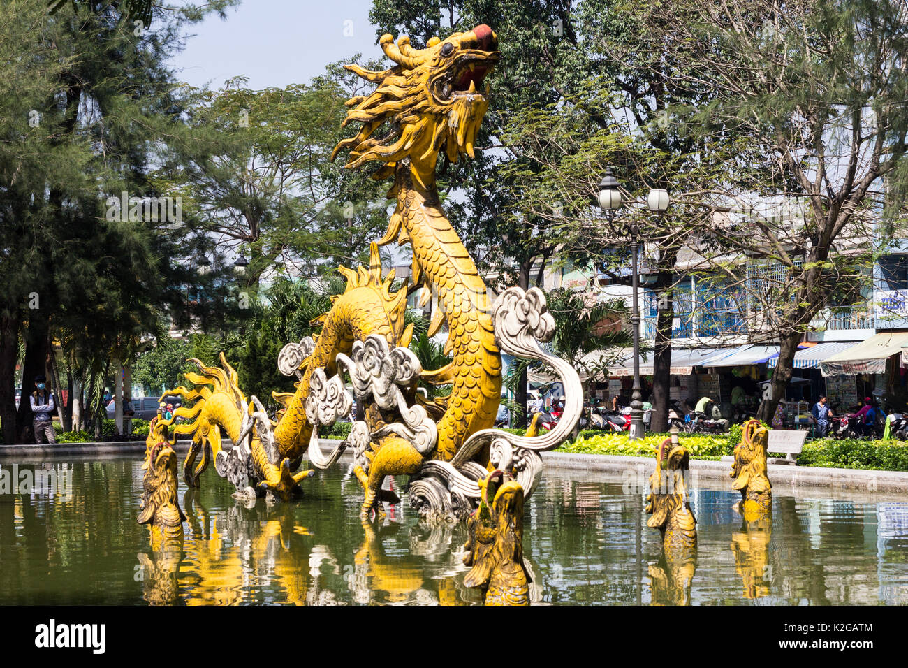 Dragon fountain in Cholon, Ho CHi Minh City (Saigon), Vietnam Stock ...