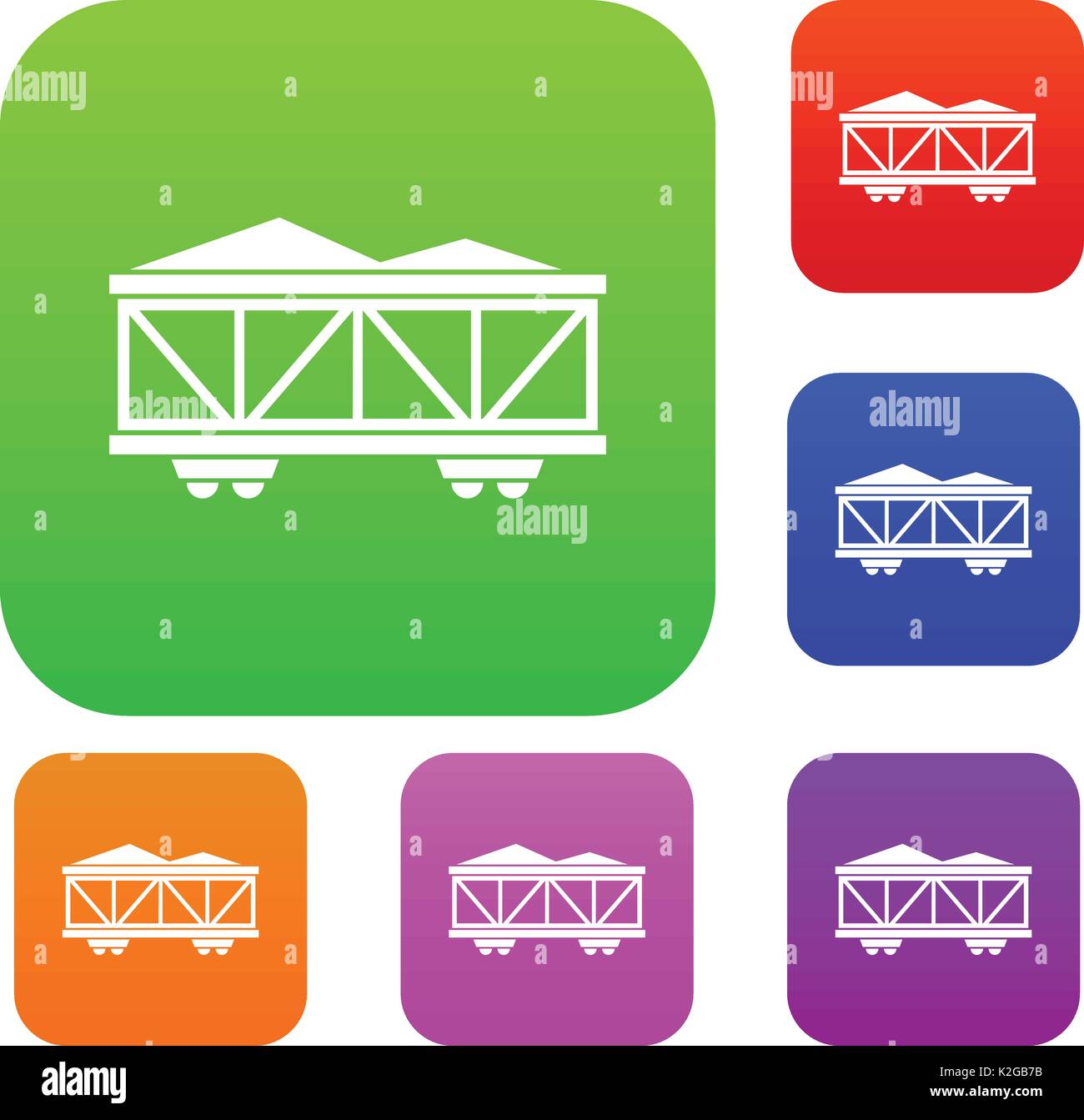 Train cargo wagon set collection Stock Vector Image & Art - Alamy