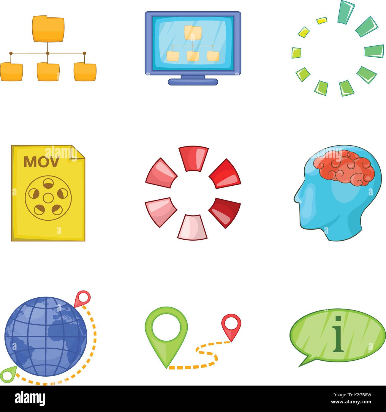 Loading icons set, cartoon style Stock Vector Image & Art - Alamy