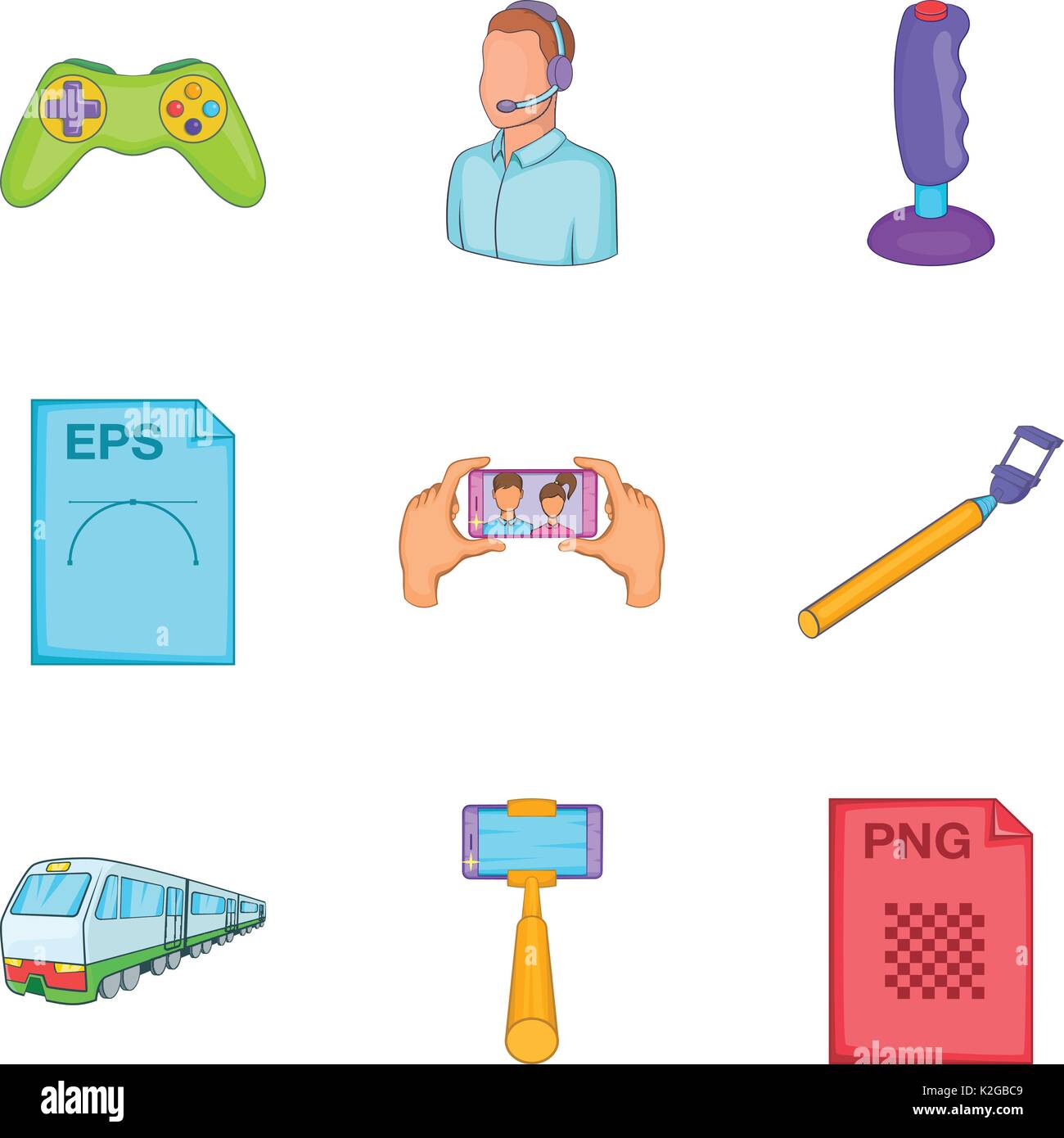 Drawing icons set, cartoon style Stock Vector Image & Art - Alamy