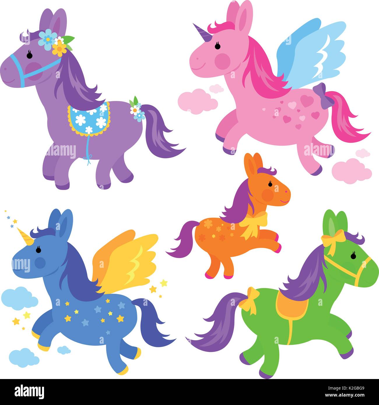 Cute little ponies Stock Vector Images - Alamy